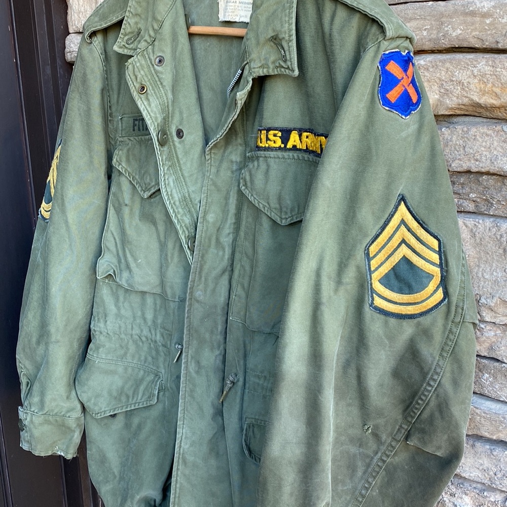 Us Army Issued 1960’s Field Jacket Sergeant Rank Vint… - Gem